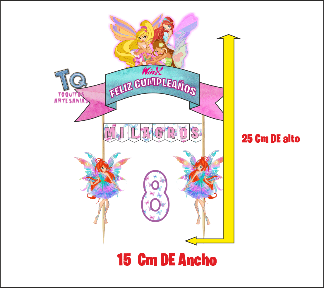 winx club hadas Cake Toppers cod AT076 - Sakura Artesania ️