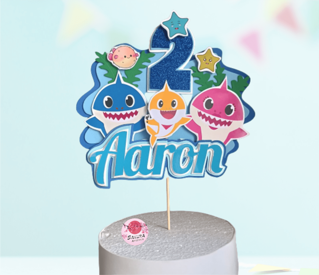 Baby Shark cake Toppers 3d - Sakura Artesania ️