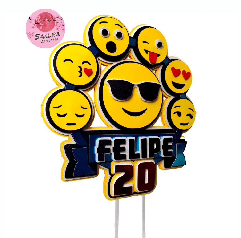 Emoji cake Toppers 3d - Sakura Artesania ️