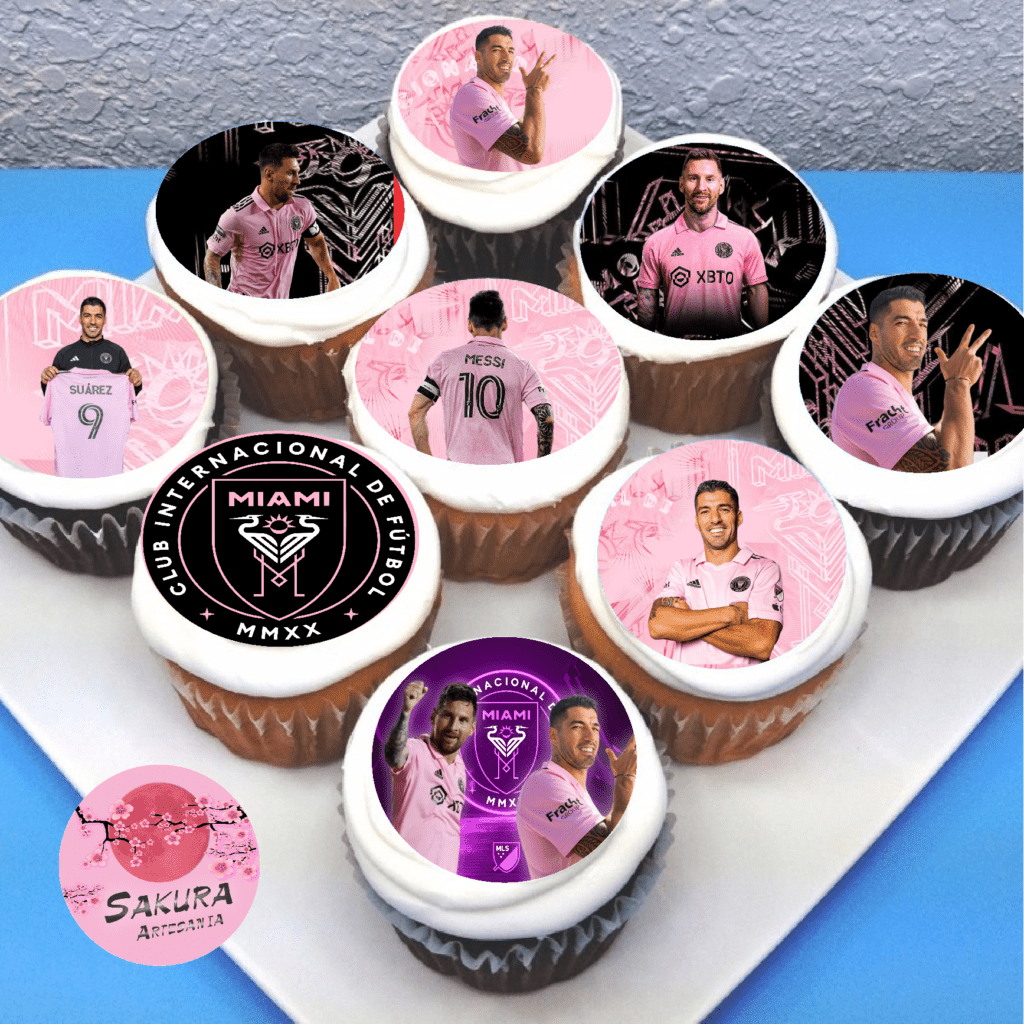 Cupcake con lamina Inter Miami - Sakura Artesania ️